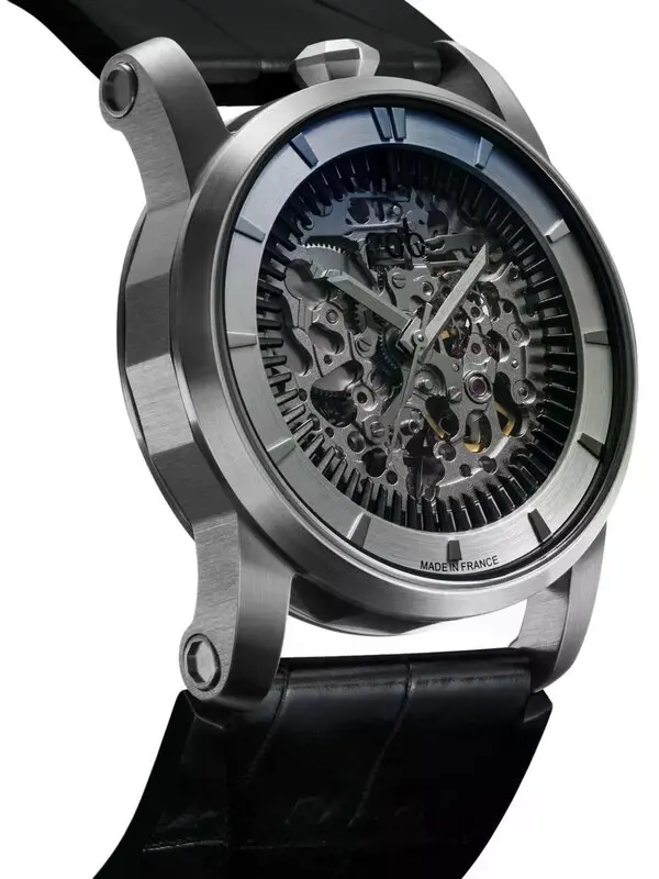 FOB PARIS Stainless Steel Automatic Skeleton Watch - Silver