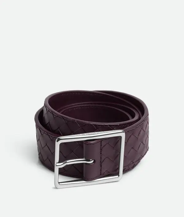 Bottega Veneta Intrecciato Piccolo Belt - Dark Barolo