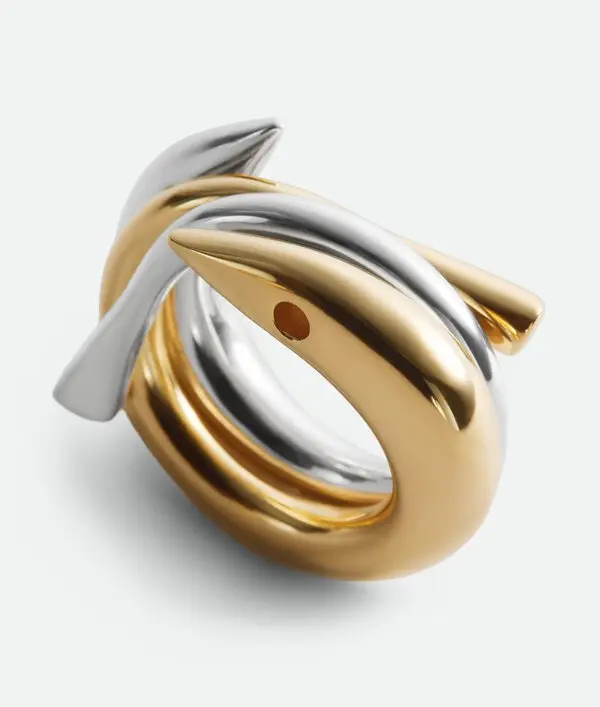 Bottega Veneta Sardine Ring - Silver