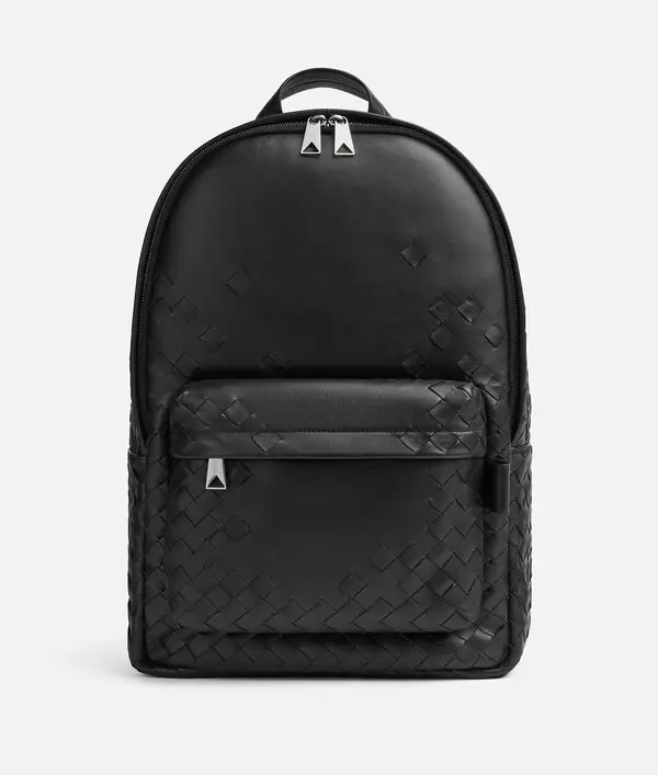 Bottega Veneta Intrecciato Silky Calfskin Backpack - Black
