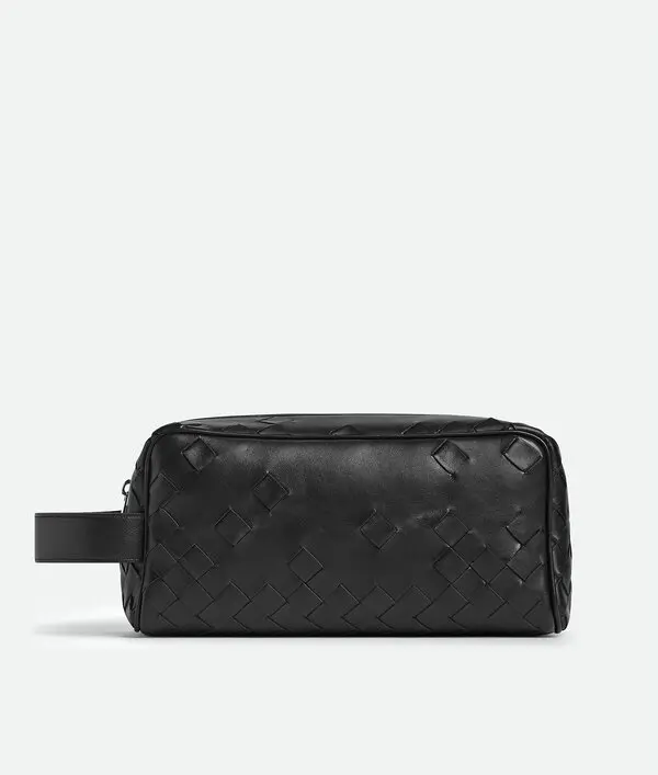BOTTEGA  VENETA Intrecciato Travel Pouch - Black