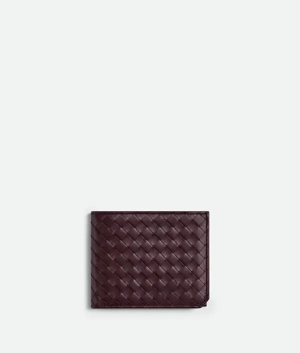 Bottega Veneta Intrecciato Piccolo Bi-fold Wallet - Dark Barolo