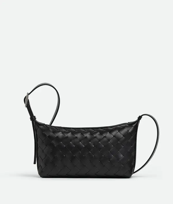 BOTTEGA  VENETA Intrecciato Calfskin Leather Phone Pouch - Black
