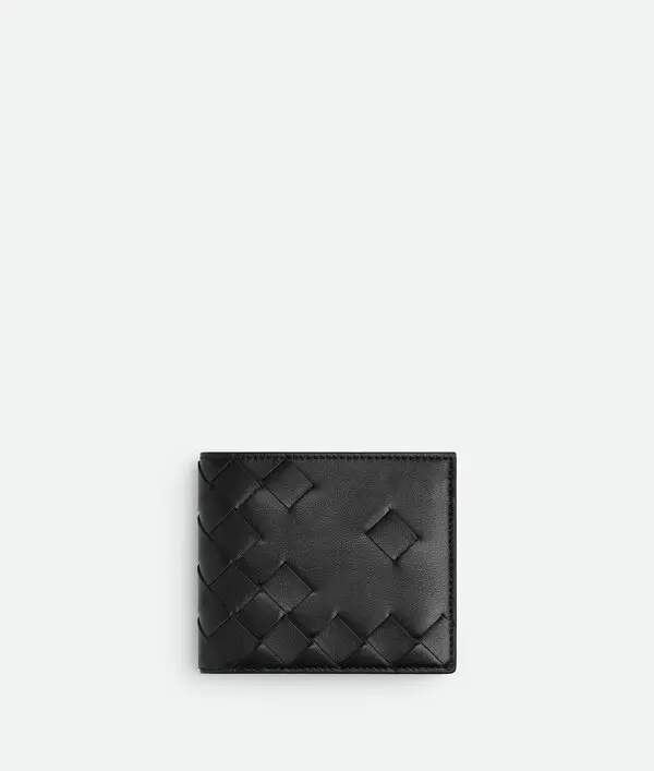BOTTEGA  VENETA Intrecciato Bi-fold Wallet With Coin Purse - Black