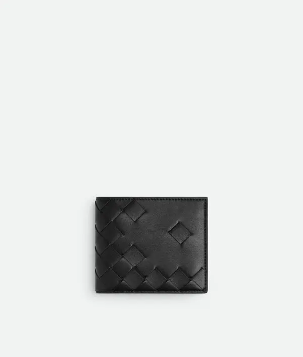 Bottega Veneta Intrecciato Bi-fold Wallet With Coin Purse - Black