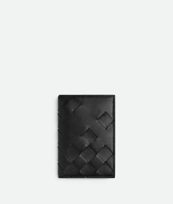 Bottega Veneta Intrecciato Flap Card Case - Black