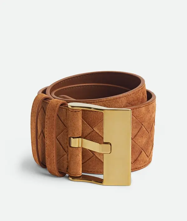 Bottega Veneta Large Woven Belt - Amber