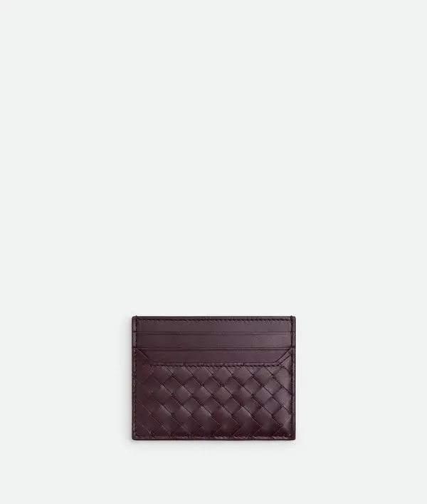 Bottega Veneta Intrecciato Piccolo Card Case - Dark Barolo