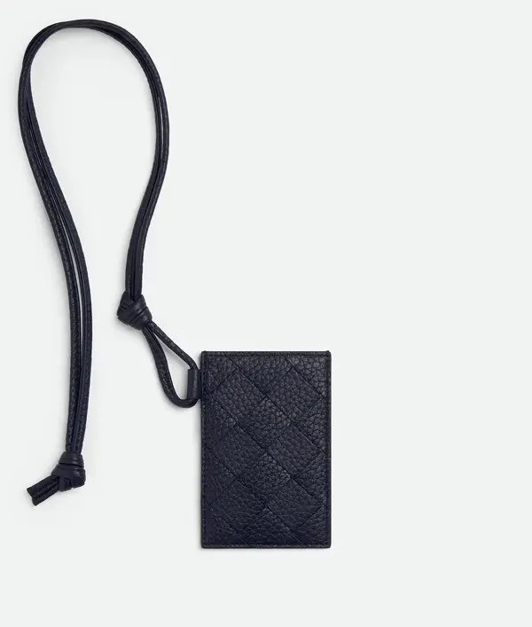 BOTTEGA  VENETA Intrecciato Badge Holder - Nocturnal