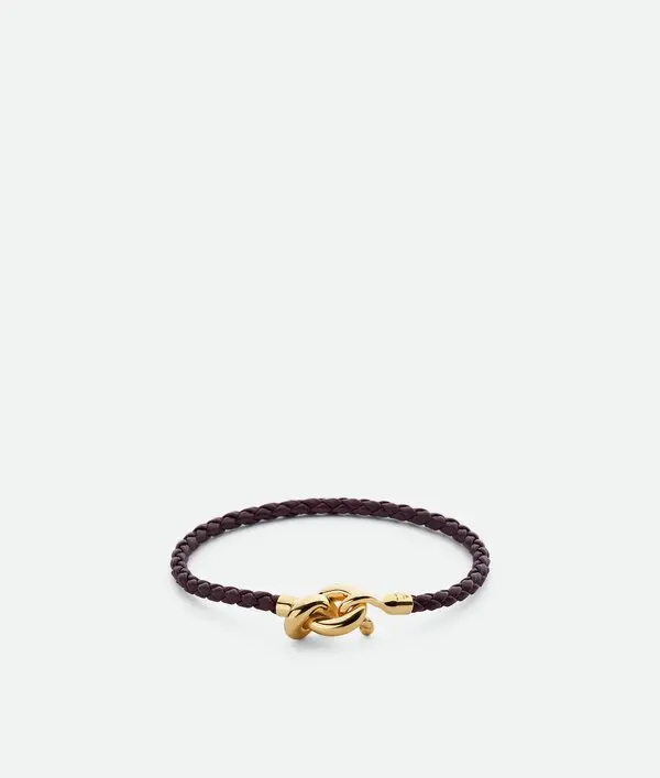 Bottega Veneta Leather Knot Bracelet - Dark Barolo