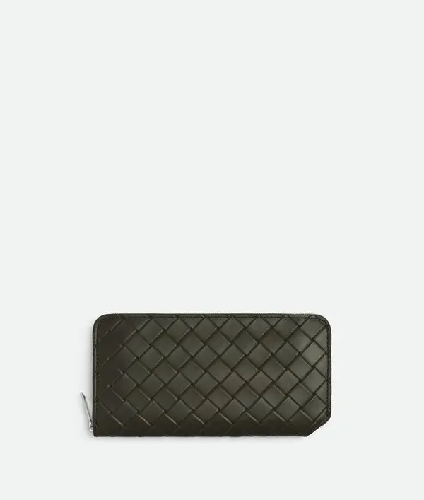 BOTTEGA  VENETA Intrecciato Stamp Zip Around Wallet - Camping