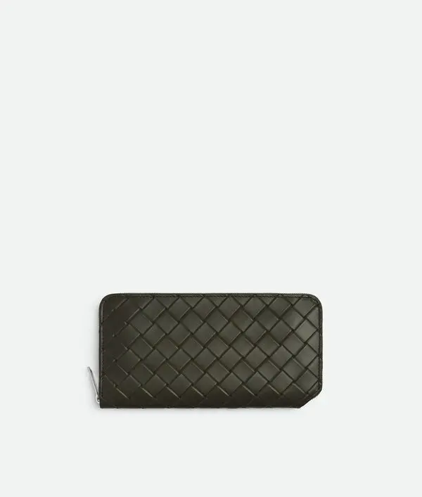 Bottega Veneta Intrecciato Stamp Zip Around Wallet - Camping