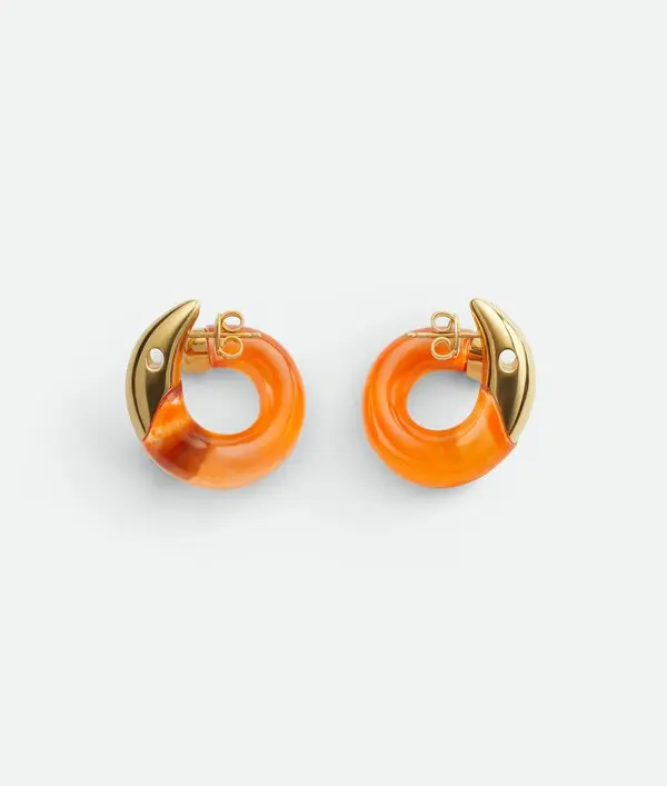 Bottega Veneta Sardine Earrings - Gold Caramel