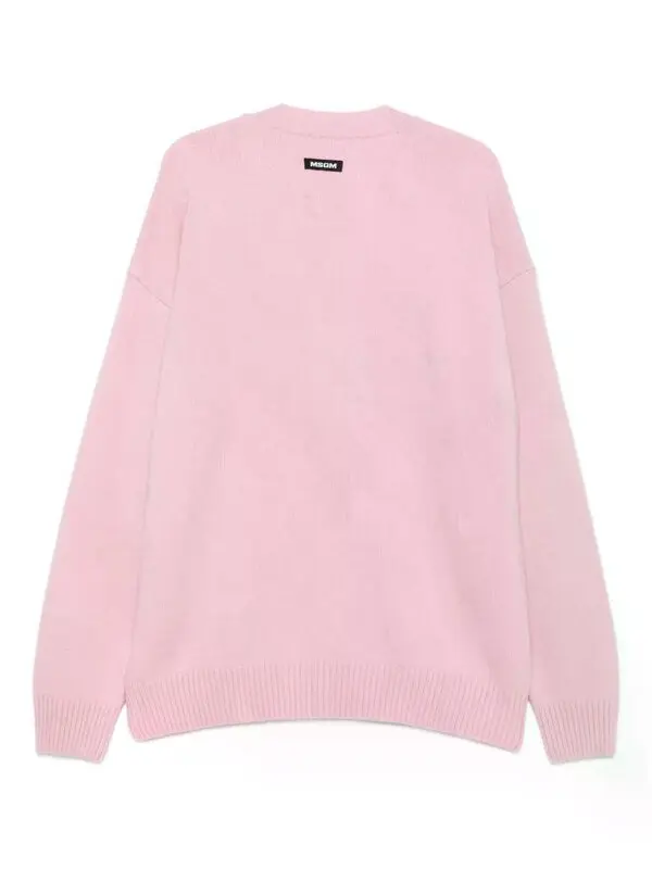 MSGM Rose-embellished Buttoned Cardigan