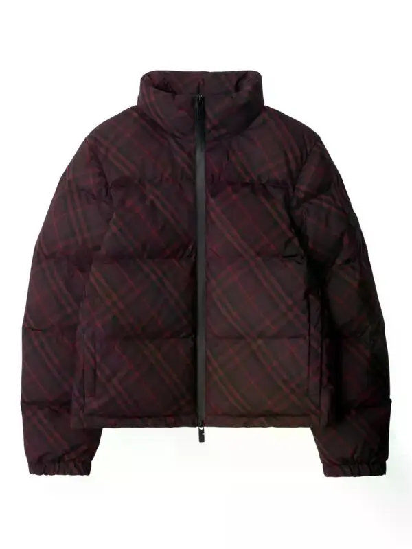 Burberry Check Puffer Jacket - Red