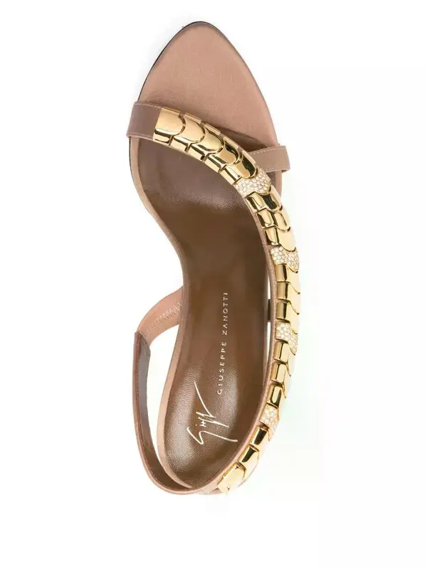 GIUSEPPE ZANOTTI 105mm Chain-embellished Slingback Sandals