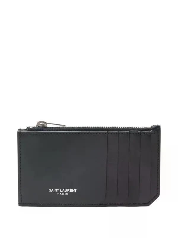 Saint Laurent Zip-top Card Holder - Blue