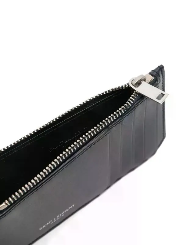 Saint Laurent Zip-top Card Holder - Blue