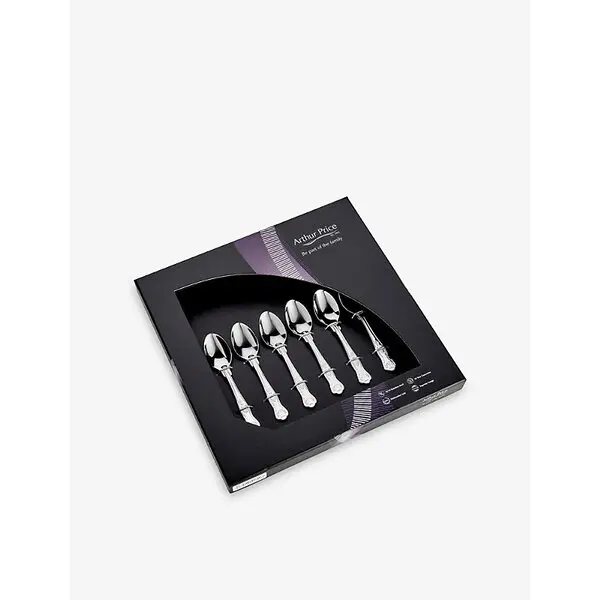 ARTHUR PRICE Everyday Classic Kings Set Of Six Stainless-steel Coffee Spoons - Stainless Steel