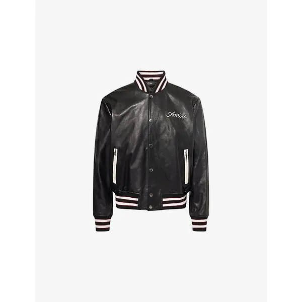 Amiri Leather Varsity Jacket