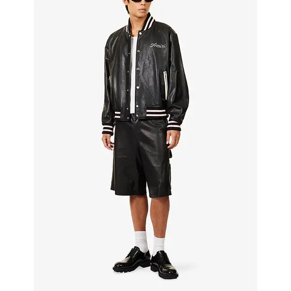 Amiri Leather Varsity Jacket