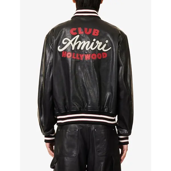 Amiri Leather Varsity Jacket