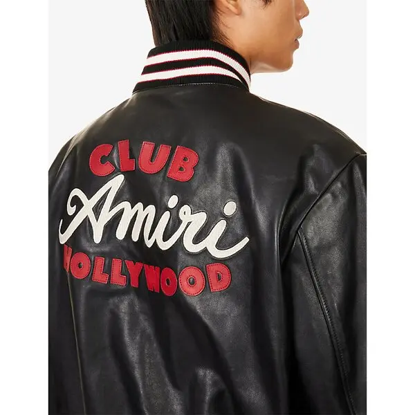 Amiri Leather Varsity Jacket