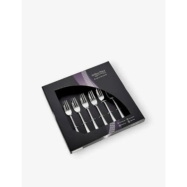 ARTHUR PRICE Harley Set Of Six Stainless-steel Pastry Forks - Stainless Steel
