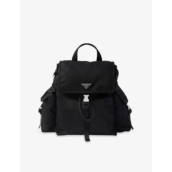 Prada Re-nylon Explore Woven Backpack - Black