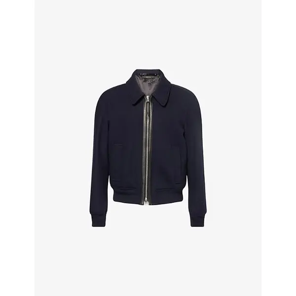 TOM FORD Pointed-collar Twill Wool Jacket