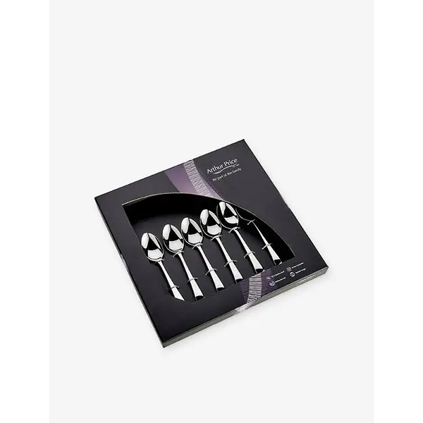 ARTHUR PRICE Georgian Set Of Six Stainless-steel Teaspoons - Stainless Steel