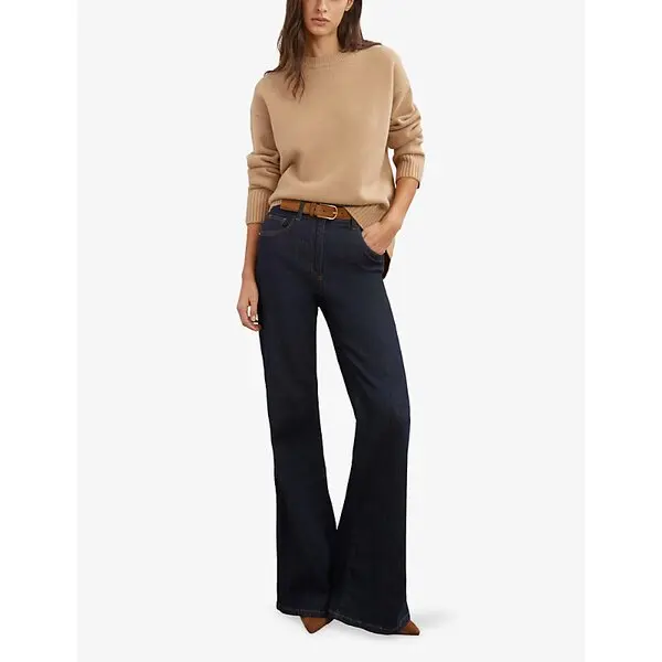 REISS Crewneck Wool And Cashmere Jumper - Camel