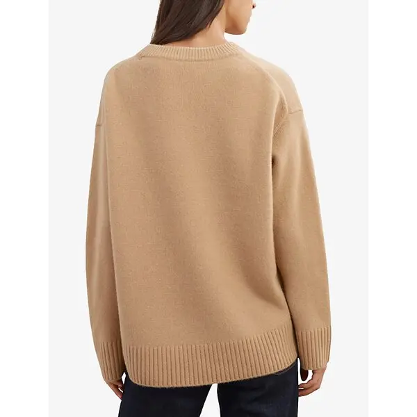 REISS Crewneck Wool And Cashmere Jumper - Camel