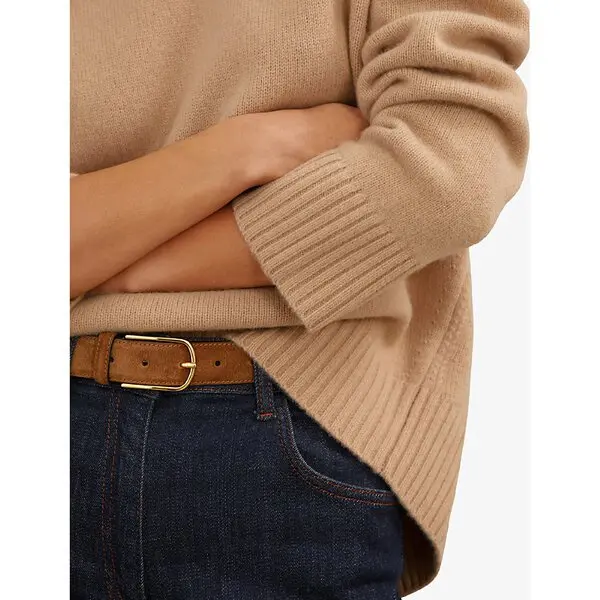 REISS Crewneck Wool And Cashmere Jumper - Camel
