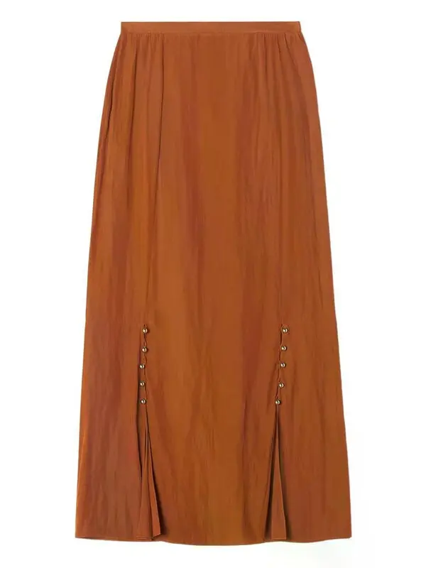 LANVIN Pleated Button-detail Midi Skirt