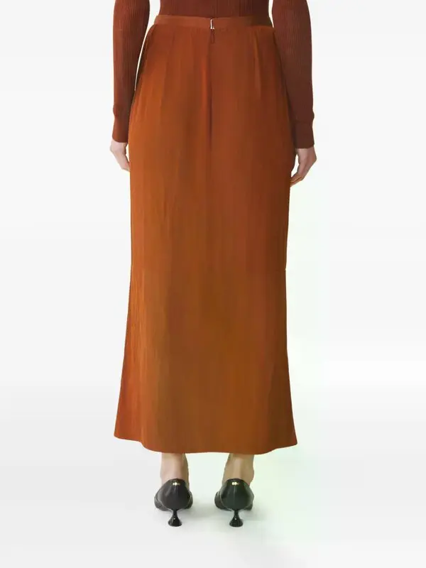 LANVIN Pleated Button-detail Midi Skirt