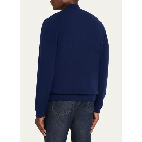 Bergdorf Goodman Wool Full-zip Baseball-collar Sweater