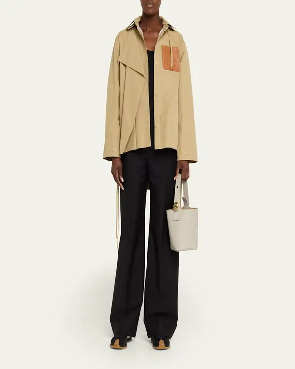 Loewe Pebble Mini Bucket Bag - Shell Grey