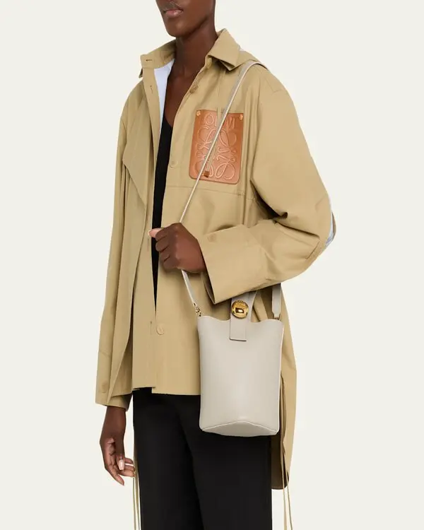 Loewe Pebble Mini Bucket Bag - Shell Grey
