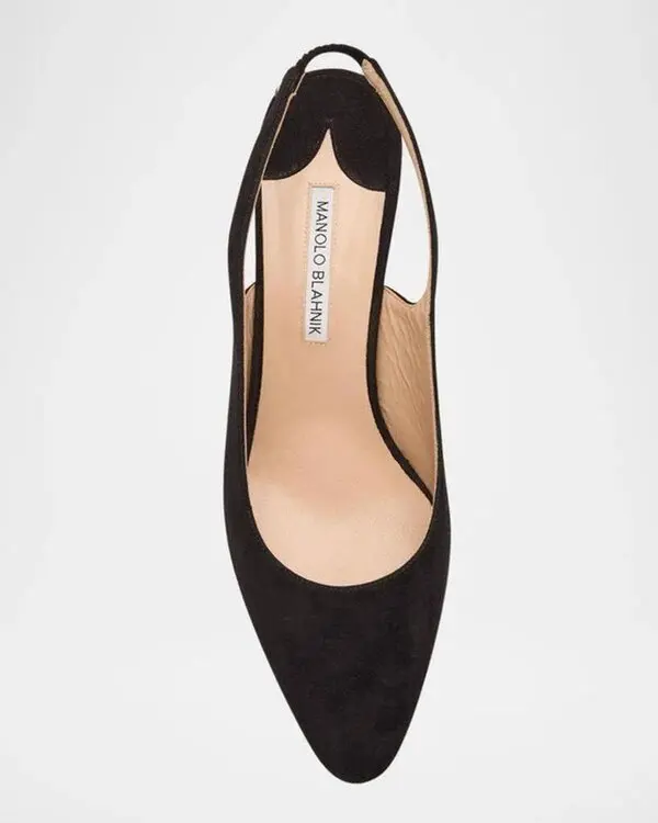 Manolo Blahnik 50mm Allurasa Suede Slingback Pump