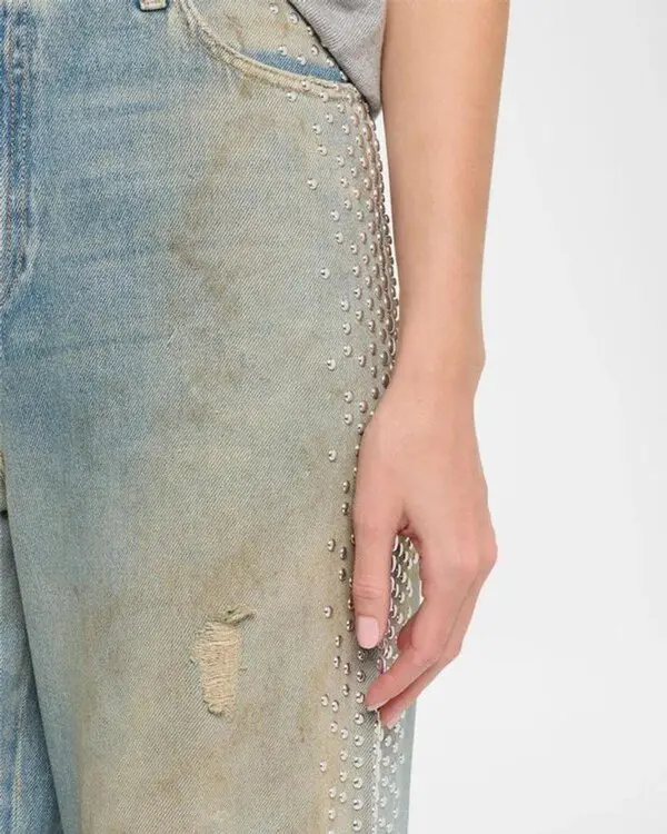 GOLDEN GOOSE Journey Wide-leg Embellished Jeans