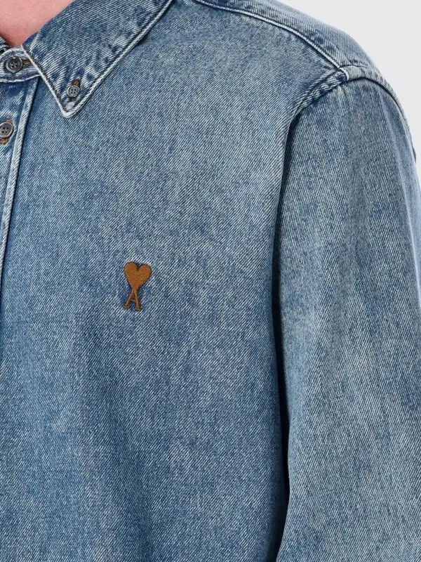 AMI Paris Cotton Denim Shirt - Blue