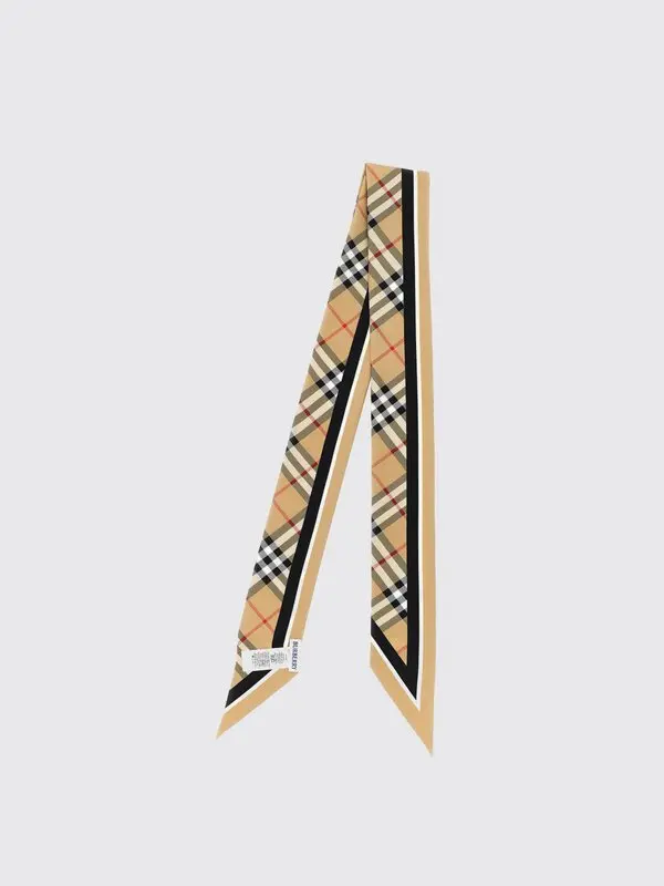 Burberry Check And Ekd Logo Silk Bandeau Scarf