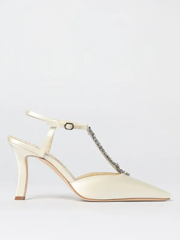 Manolo Blahnik Pointed Toe Pump With T-bar Strap
