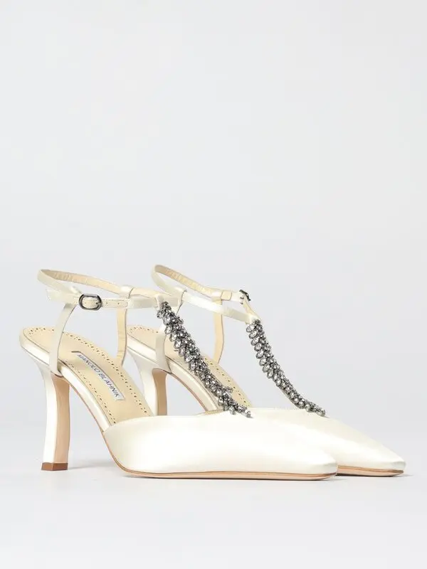 Manolo Blahnik Pointed Toe Pump With T-bar Strap