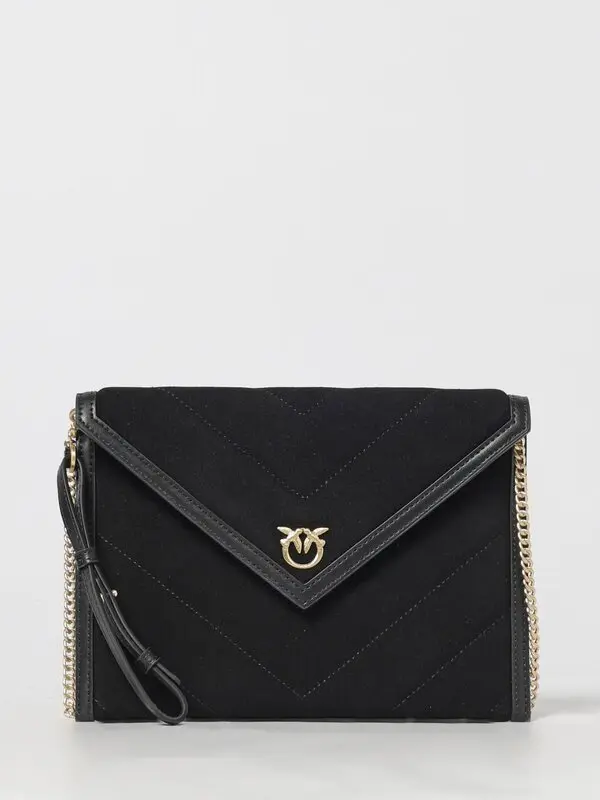 Pinko Quilted Clutch With Chain Strap - Black