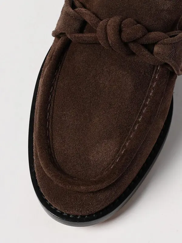 Bottega Veneta Suede Loafers With Knot Detailing - Brown