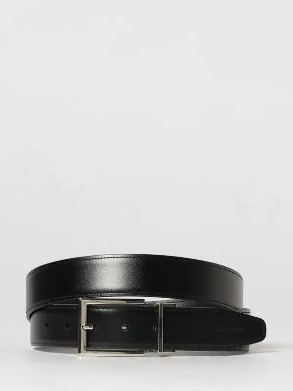 Dsquared2 Leather Belt With Logo Buckle - Black