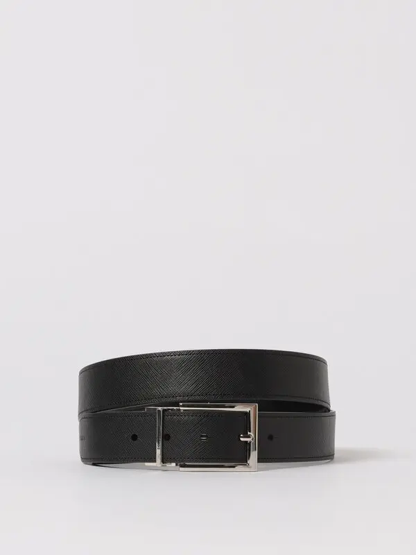 Dsquared2 Leather Belt With Logo Buckle
