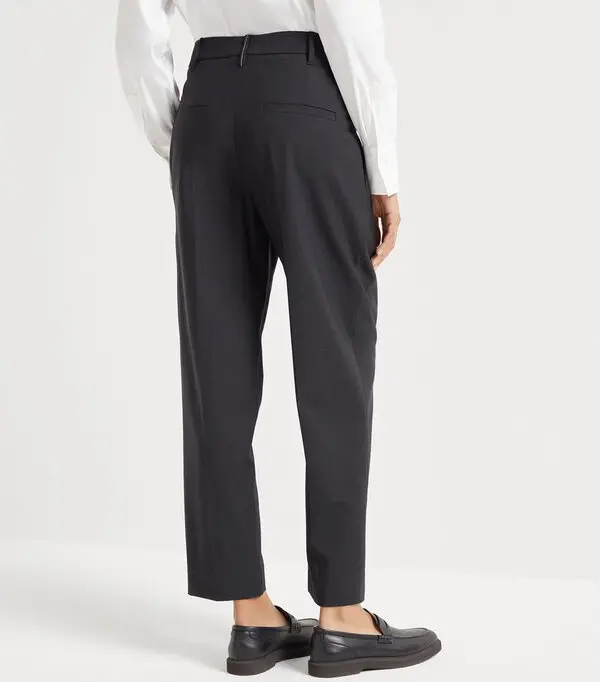 Brunello Cucinelli Wool Relaxed Trousers - Black
